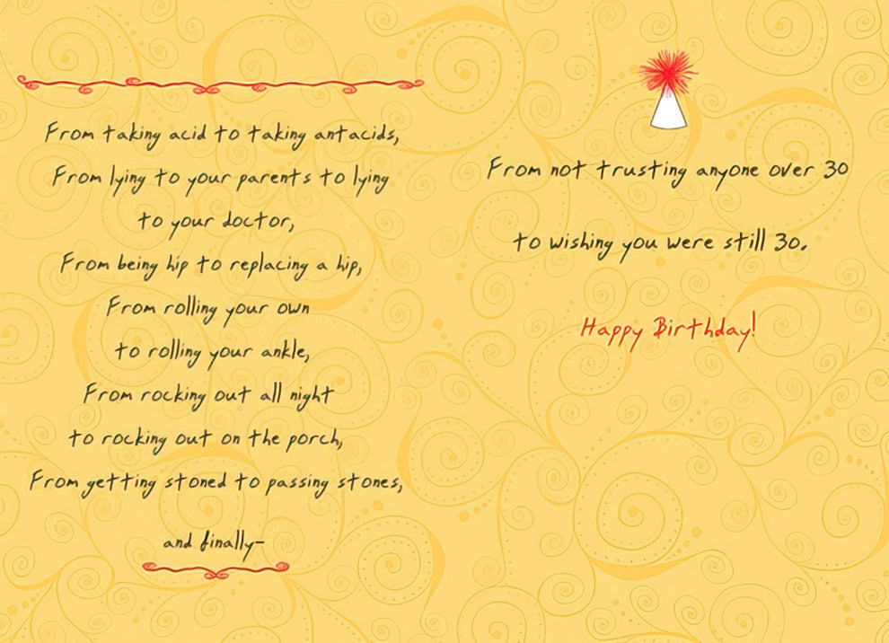 Funny Baby Boomer Birthday Card - The Life Cycle of Aging - Funny ...