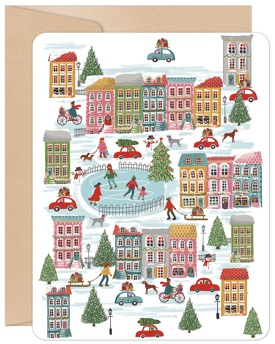 Village Vibes - Cute Christmas Greeting Card | Leanin' Tree